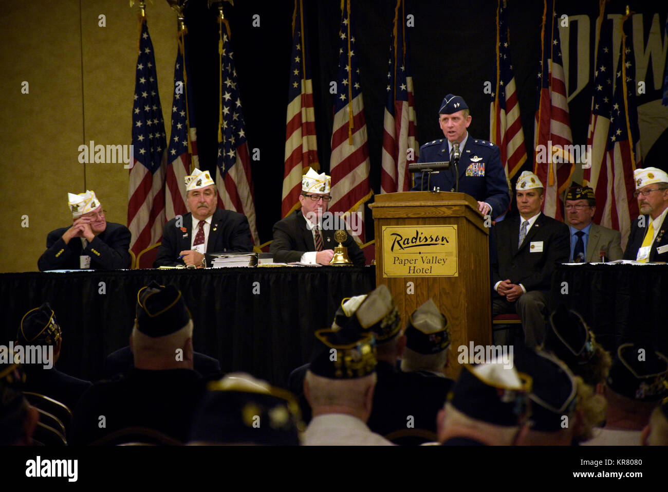 Maj. Gen. Don Dunbar, Wisconsin's adjutant general, addresses a group ...