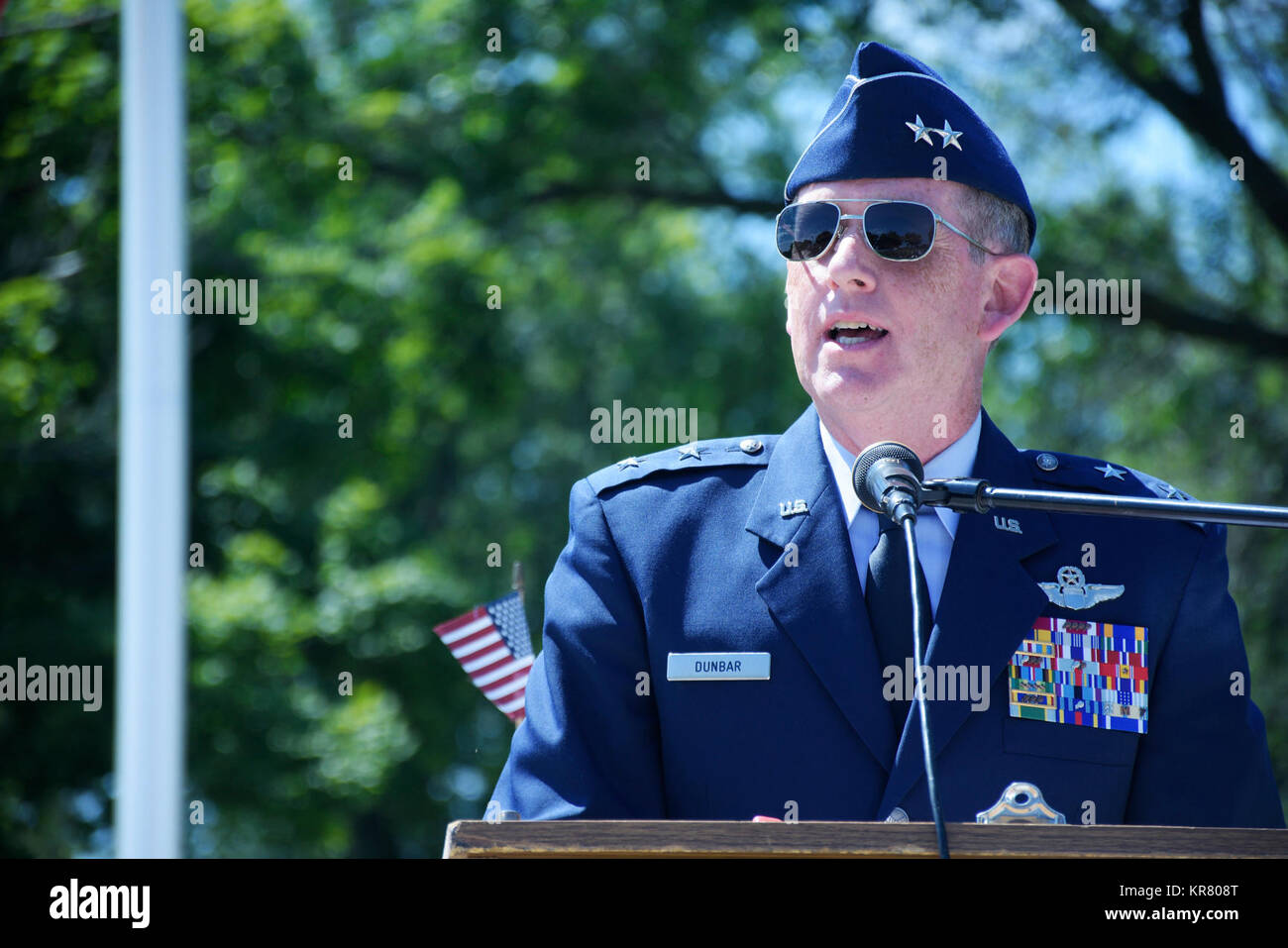 Maj. Gen. Don Dunbar, Wisconsin's adjutant general, speaks during a Red ...