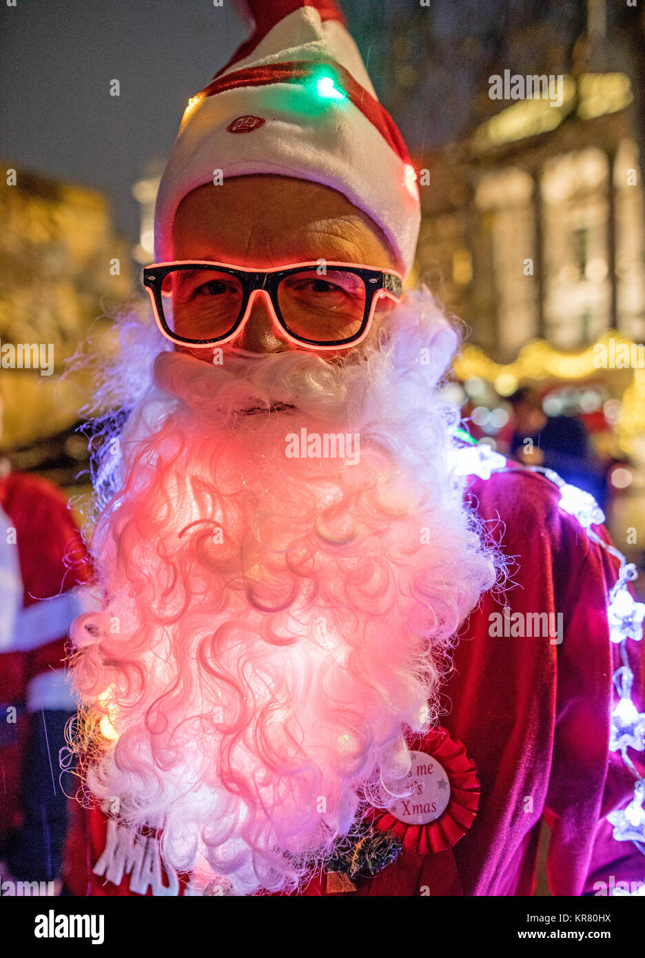 Santa Claus at Night in London UK Stock Photo - Alamy