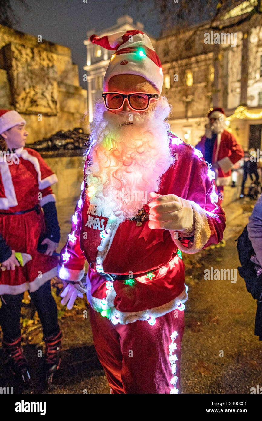 Santa Claus at Night in London UK Stock Photo - Alamy