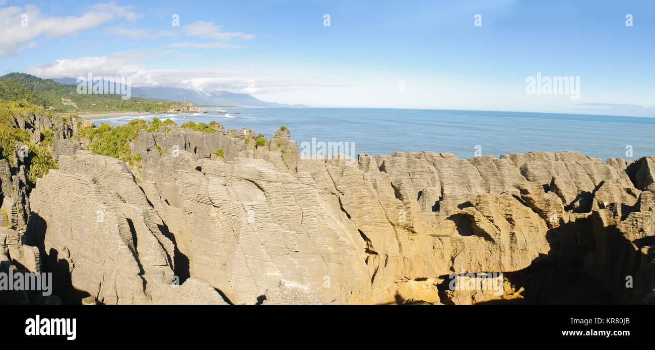 Pancake rocks an interesting limestone rock formation on the South ...
