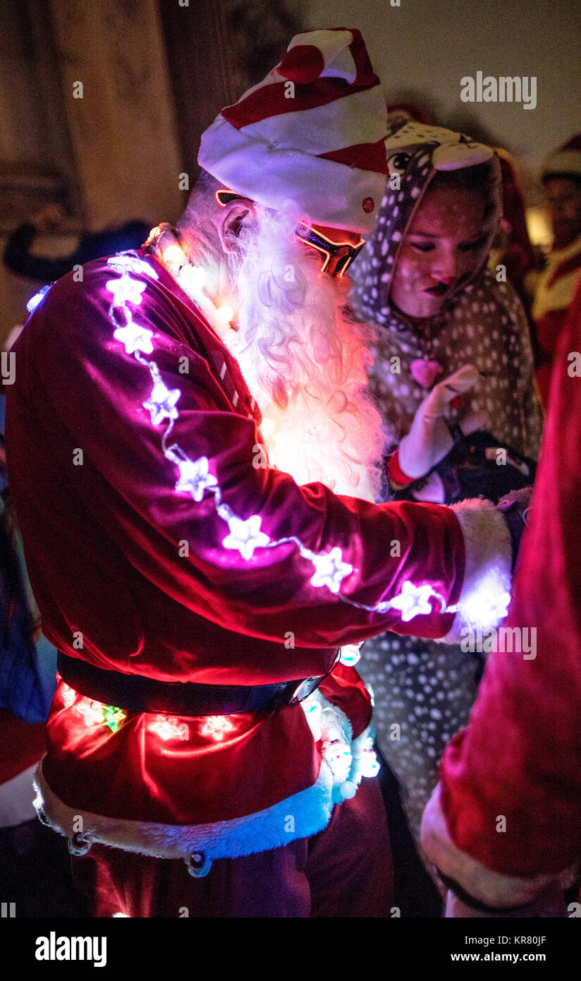 Santa Claus at Night in London UK Stock Photo - Alamy