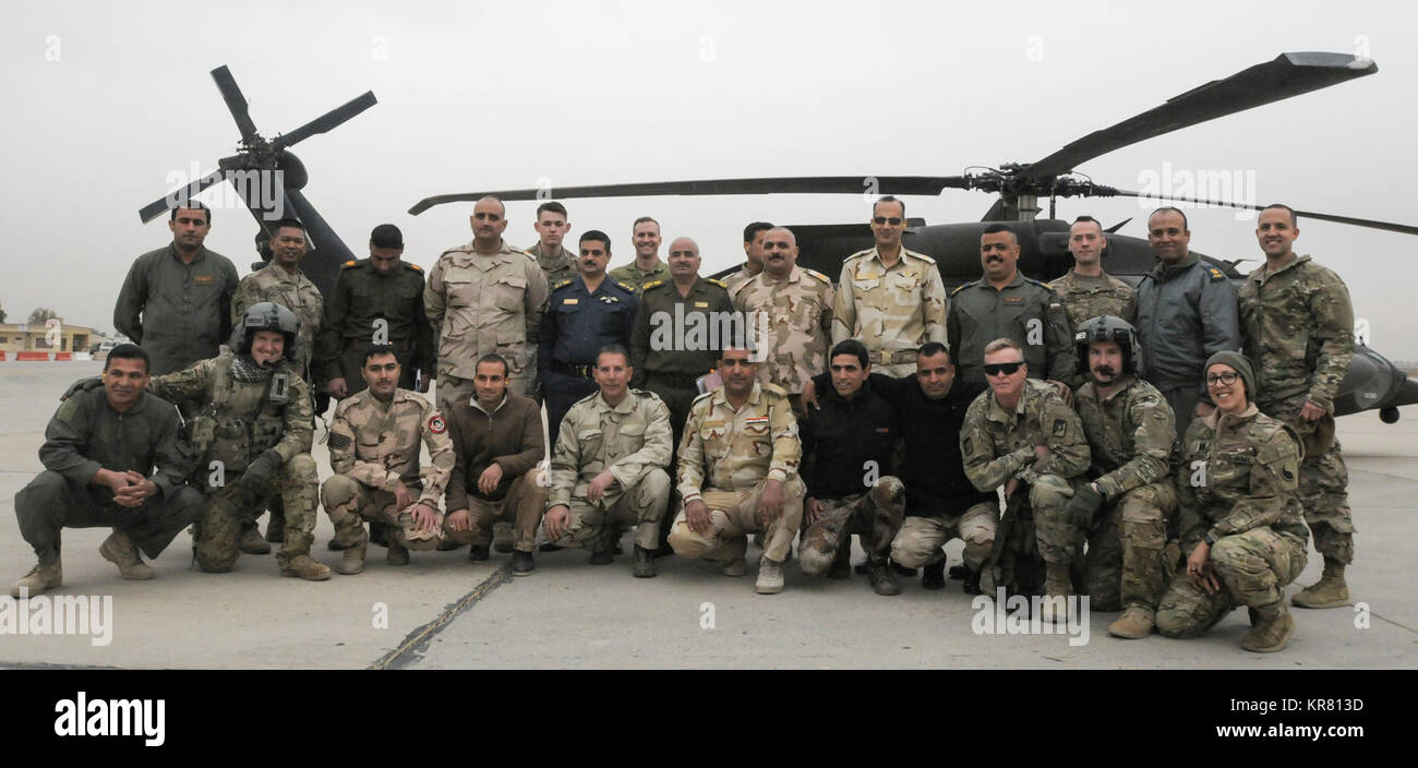BAGHDAD – Iraqi soldiers and airmen following completion of the ...