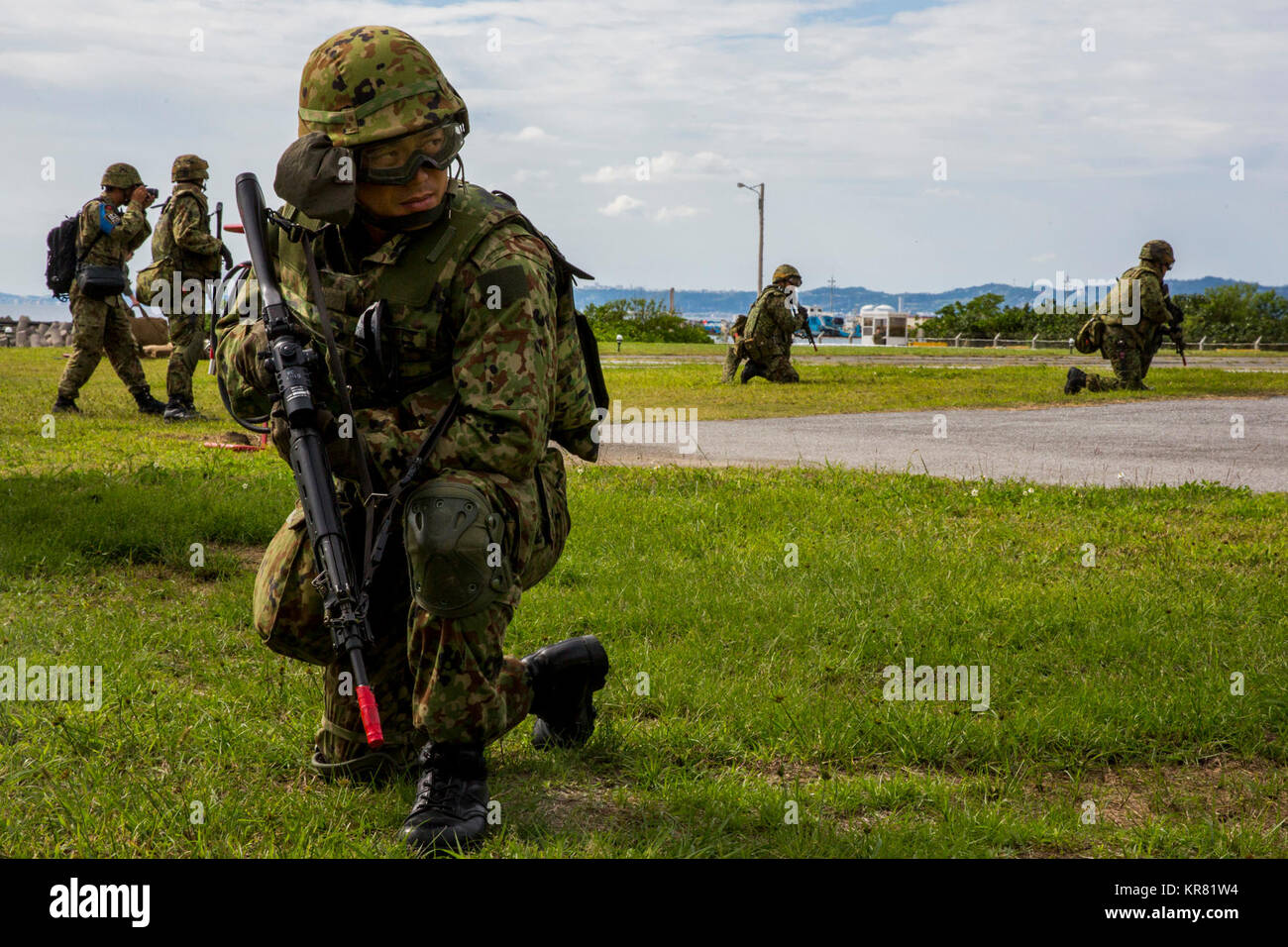 Members with the 1st Company, 2nd Platoon of 15th Brigade of the Japan ...