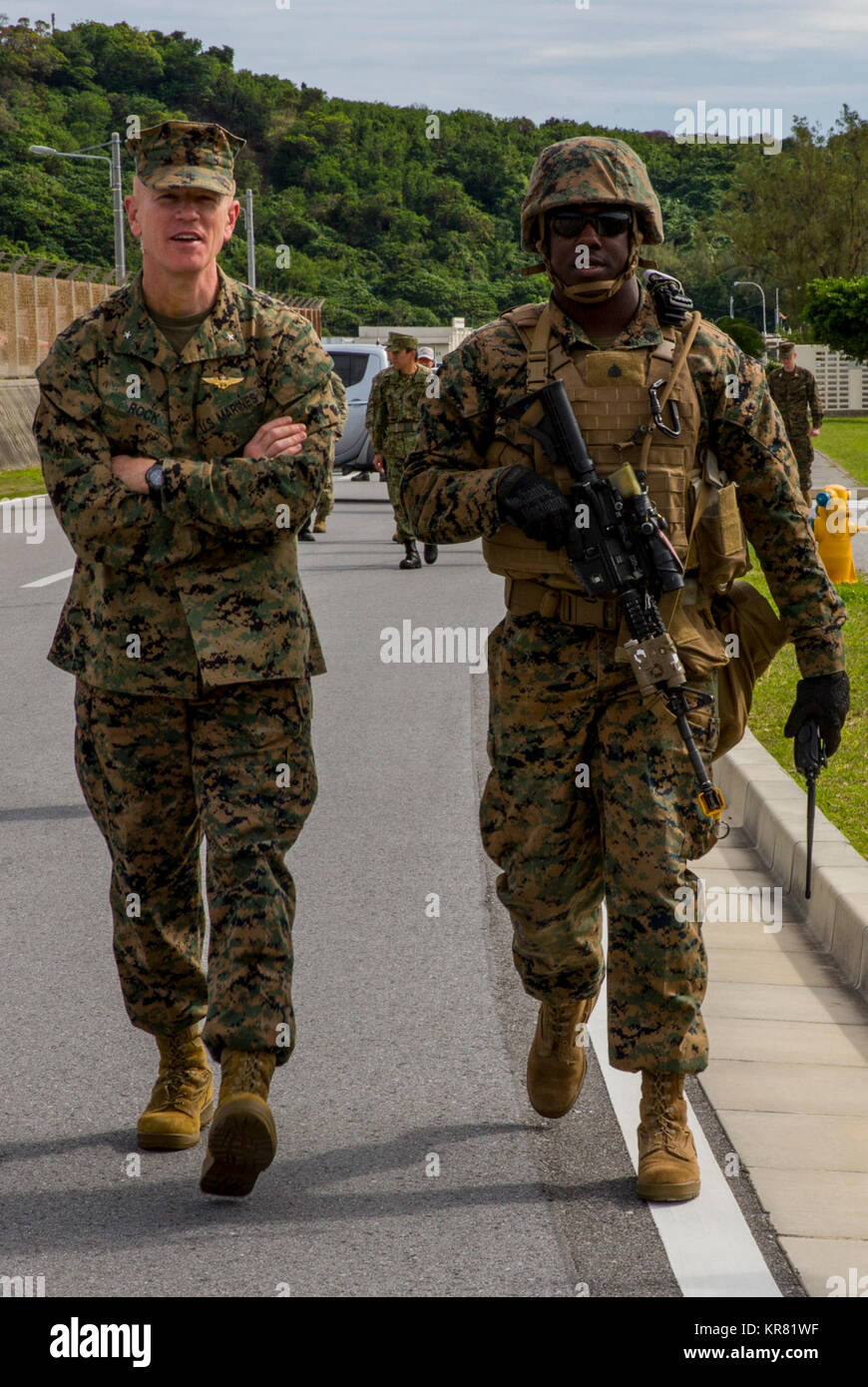 U.S. Marine Corps Brig. Gen. Paul J. Rock, left, Commanding General of ...