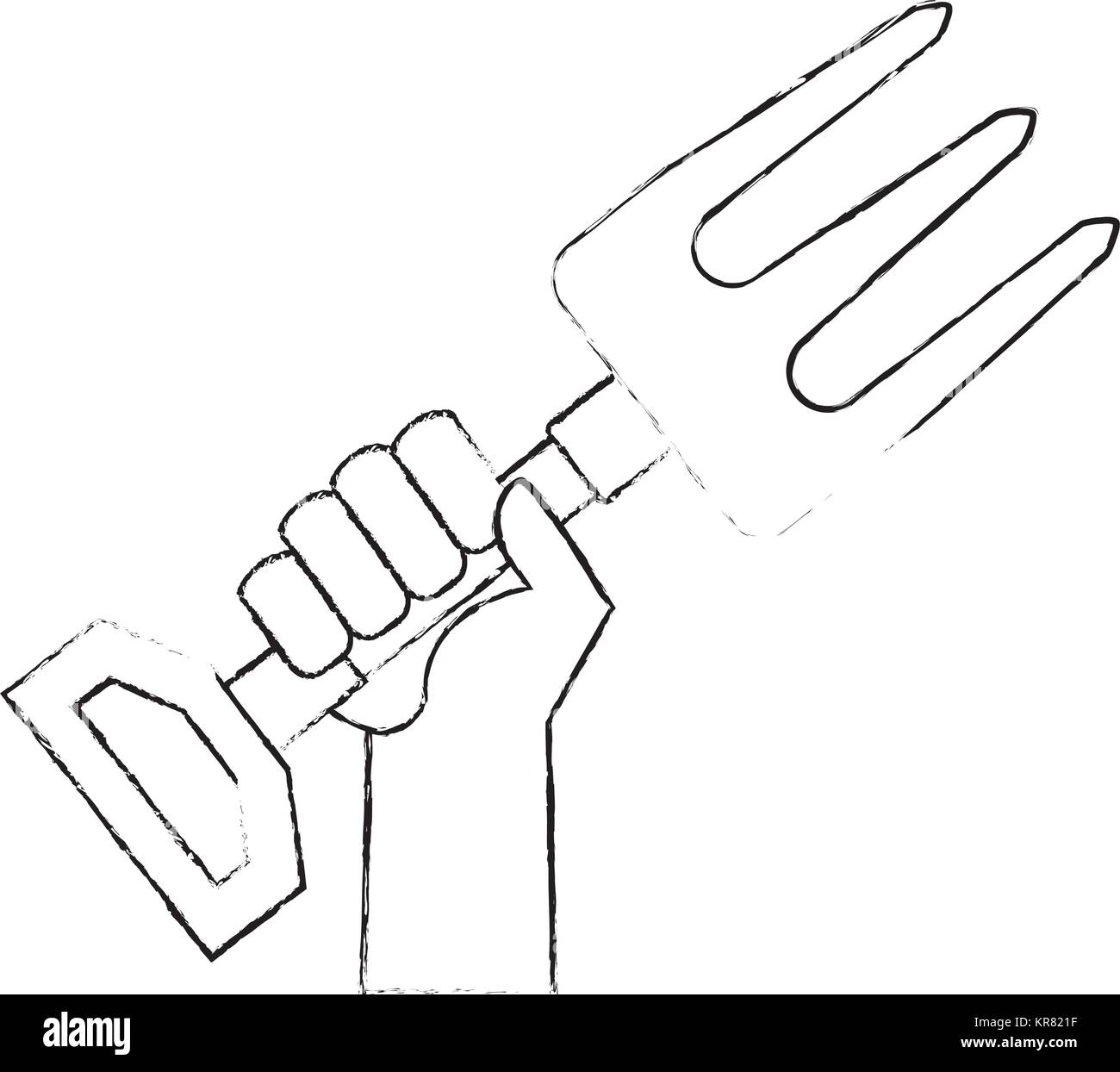 hand with gardening rake Stock Vector Image & Art - Alamy