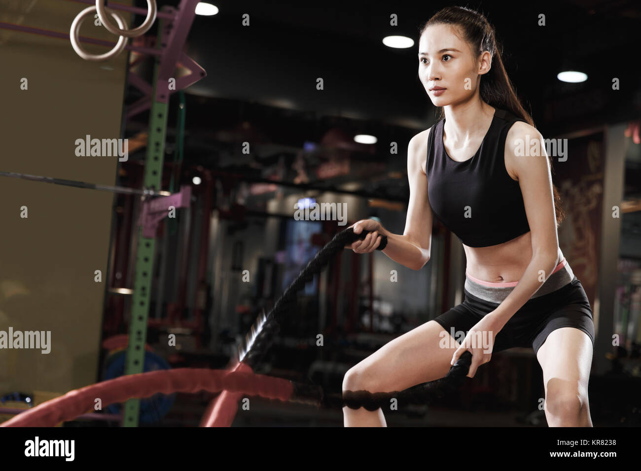 Young women exercise at the gym Stock Photo - Alamy