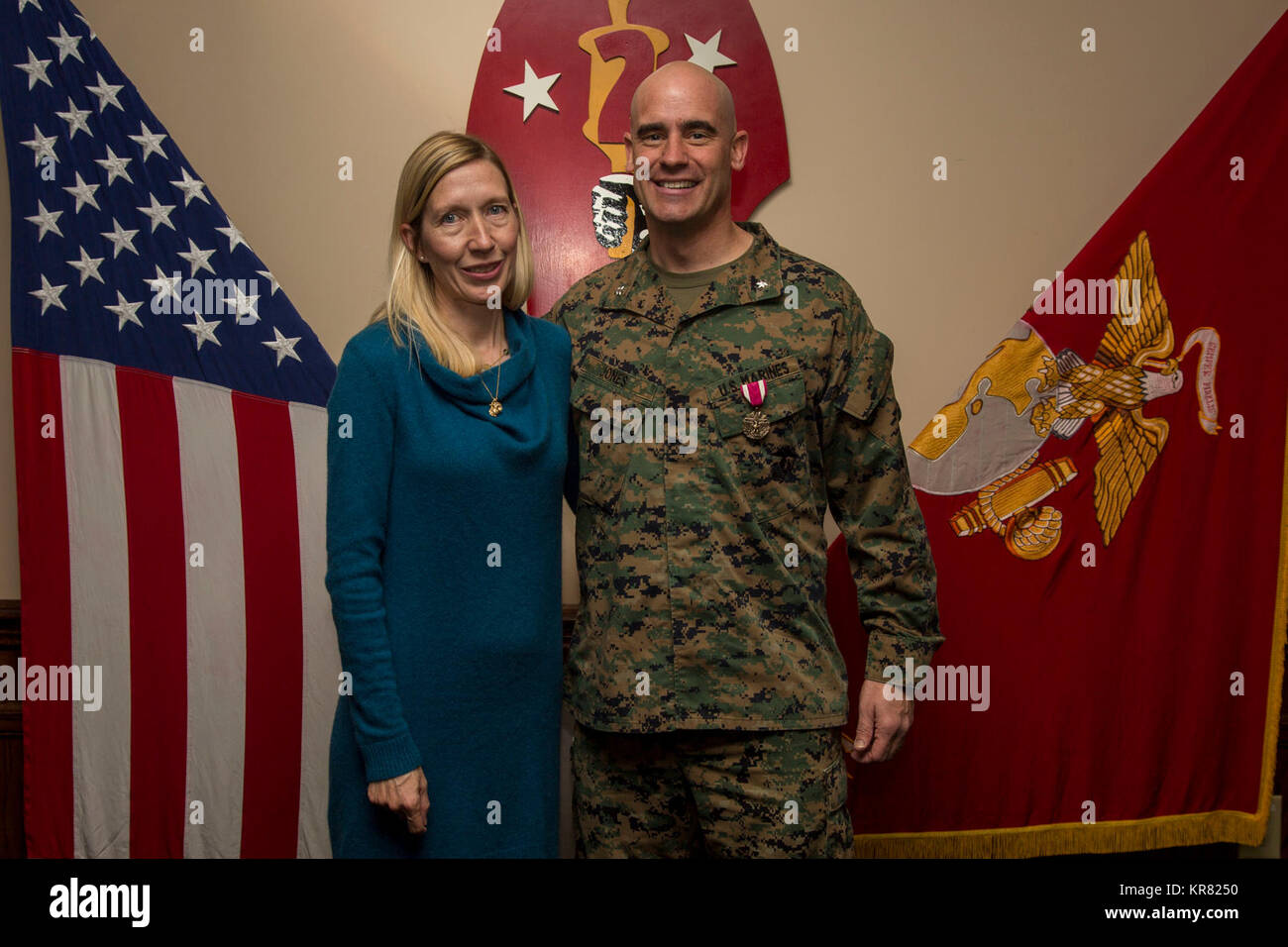 U.S. Marine Corps Lt. Col. Kemper A. Jones poses with his wife ...
