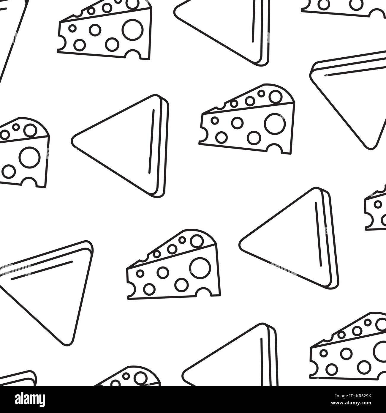 delicious cheese with nachos pattern background Stock Vector Image ...
