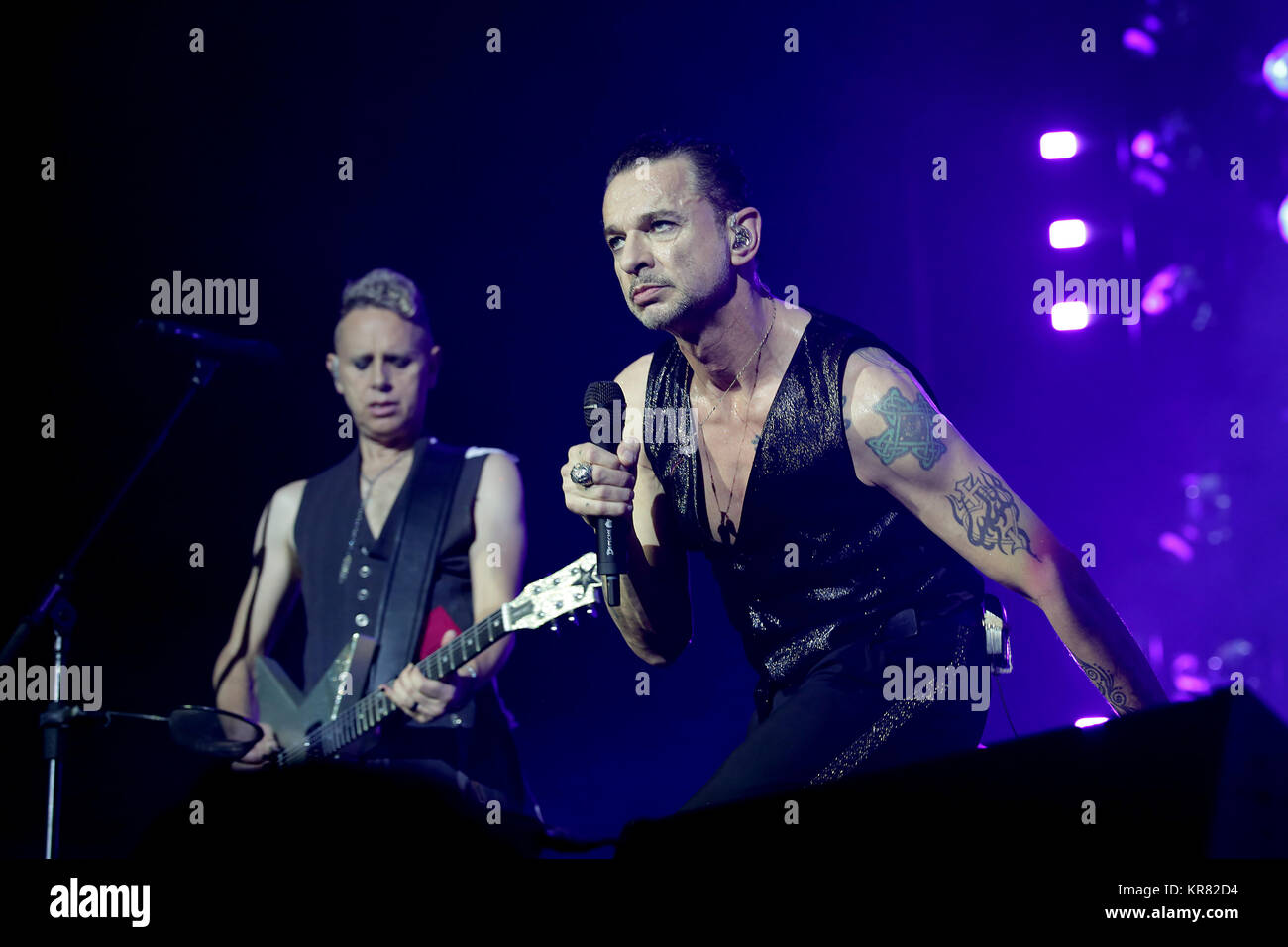 Depeche Mode Performing at Manchester Arena Featuring: Depeche Mode ...