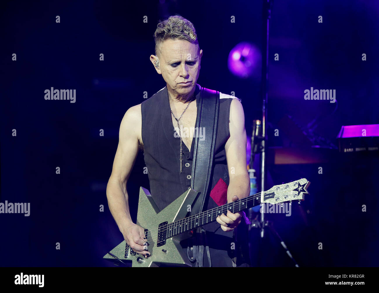 Depeche Mode Performing at Manchester Arena Featuring: Depeche Mode ...