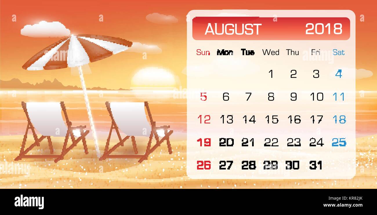 Sunset 2018 Stock Vector Images - Alamy