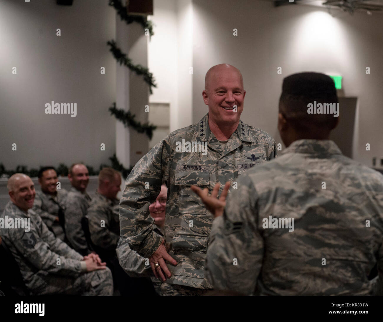 Gen. "Jay" Raymond, Air Force Space Command commander, enjoys a ...