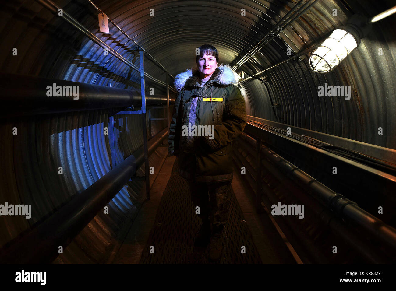 Col. Jennifer Grant, 50th Space Wing commander, pictured in a tunnel ...