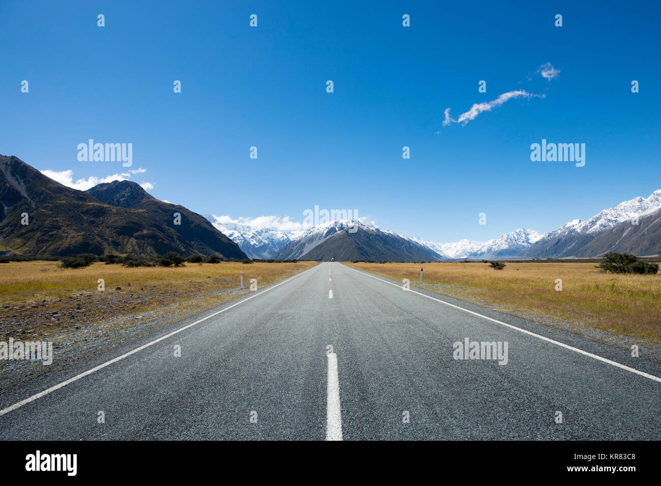 Mount Cook highway,South Island,New Zealand Stock Photo - Alamy
