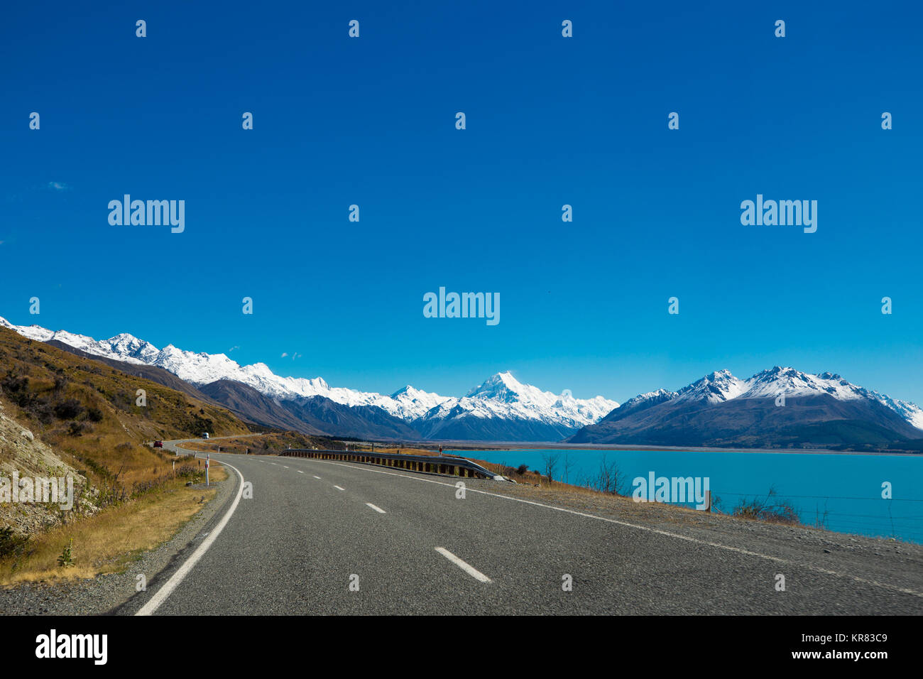 Mount Cook highway,South Island,New Zealand Stock Photo - Alamy