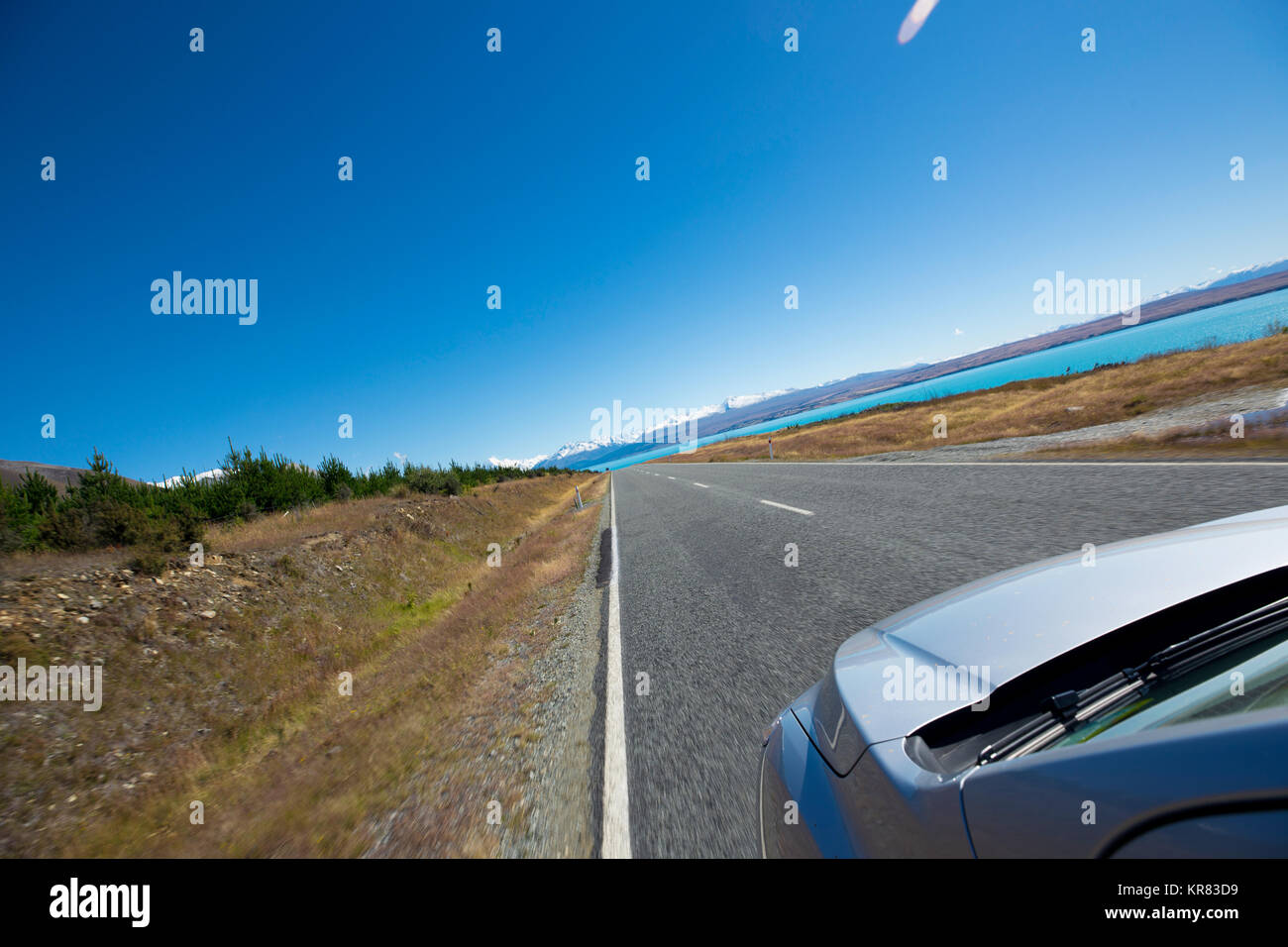 Mount Cook highway,South Island,New Zealand Stock Photo - Alamy