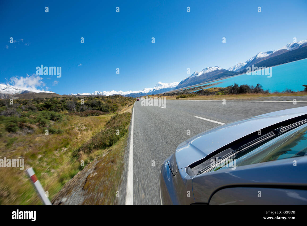 Mount Cook highway,South Island,New Zealand Stock Photo - Alamy