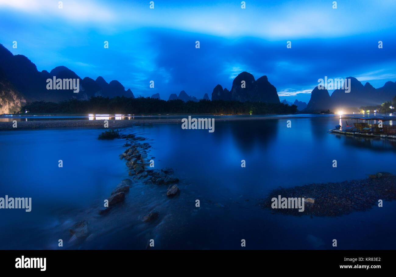Night view of Lijiang River,Guangxi,China Stock Photo - Alamy