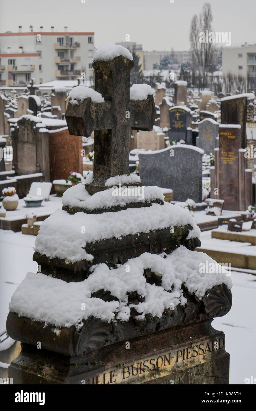 Heavy urban snowfall, Lyon, France Stock Photo - Alamy
