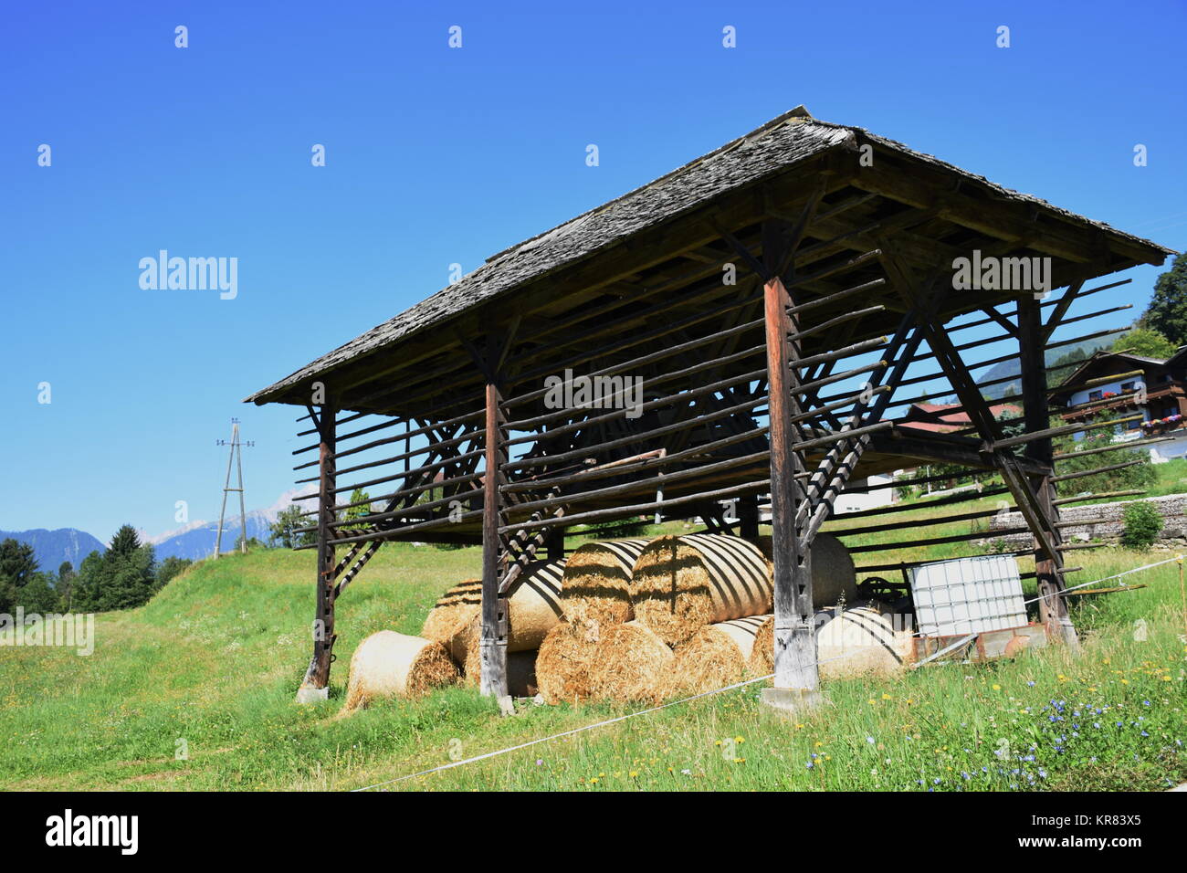 haystack,hay drying,crossbars,bauer dry,farmer,deer,location Stock ...