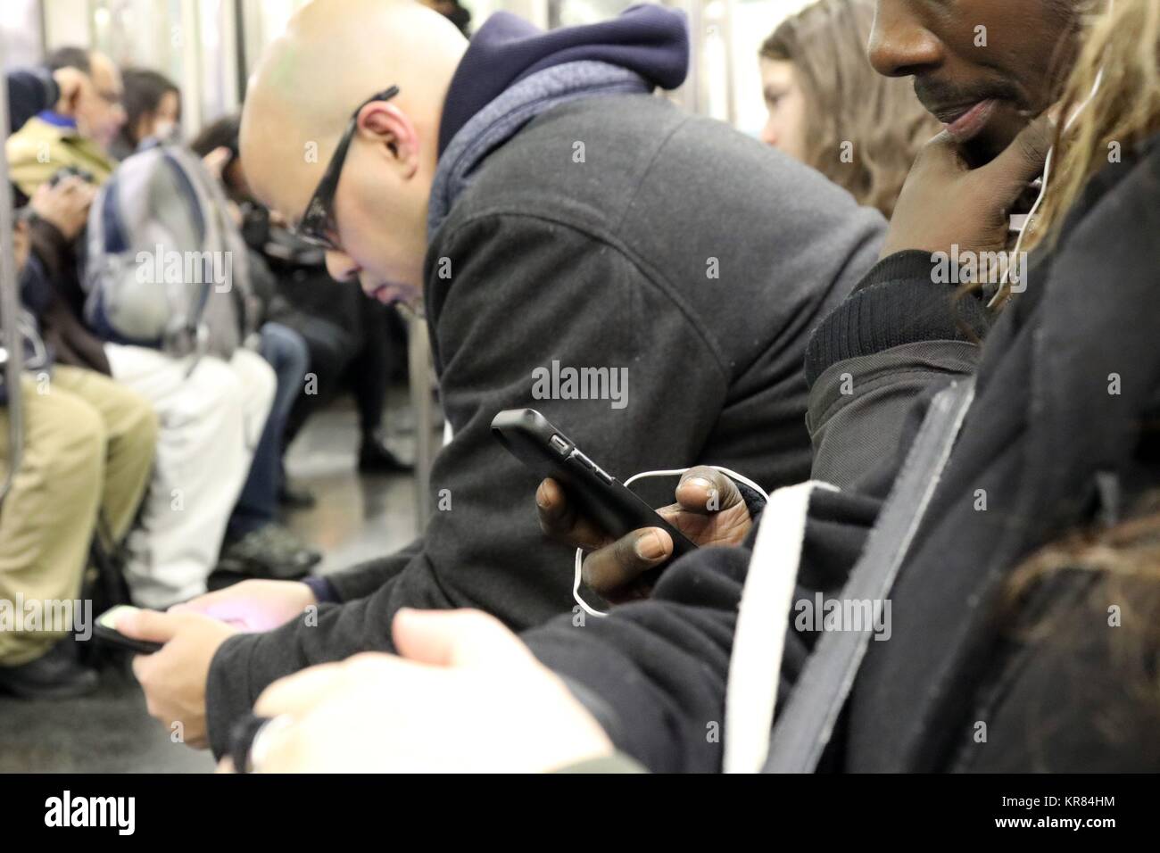 People using technology in their daily lives, New York USA Stock Photo ...