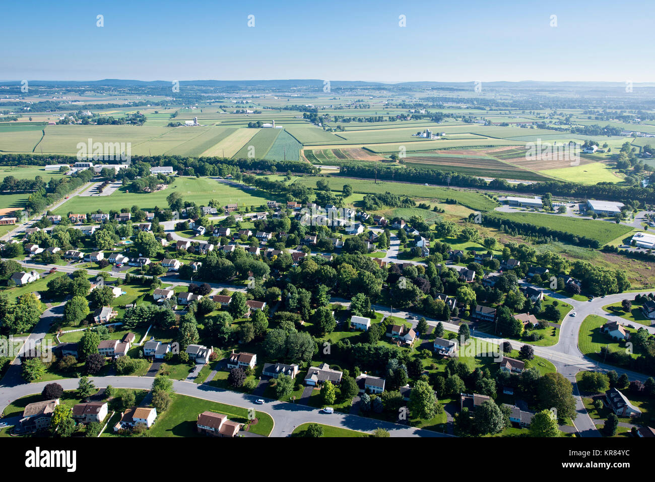 AERIAL VIEW OF SUBURBAN SPRAWL,LANCASTER PENNSYLVANIA Stock Photo - Alamy