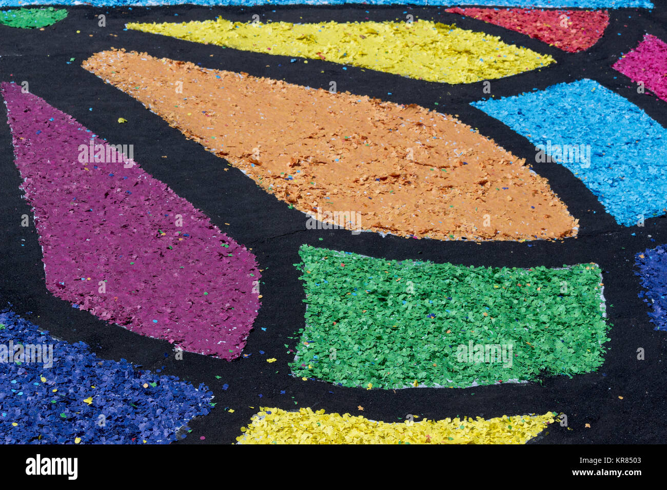 colored confetti on ground Stock Photo - Alamy