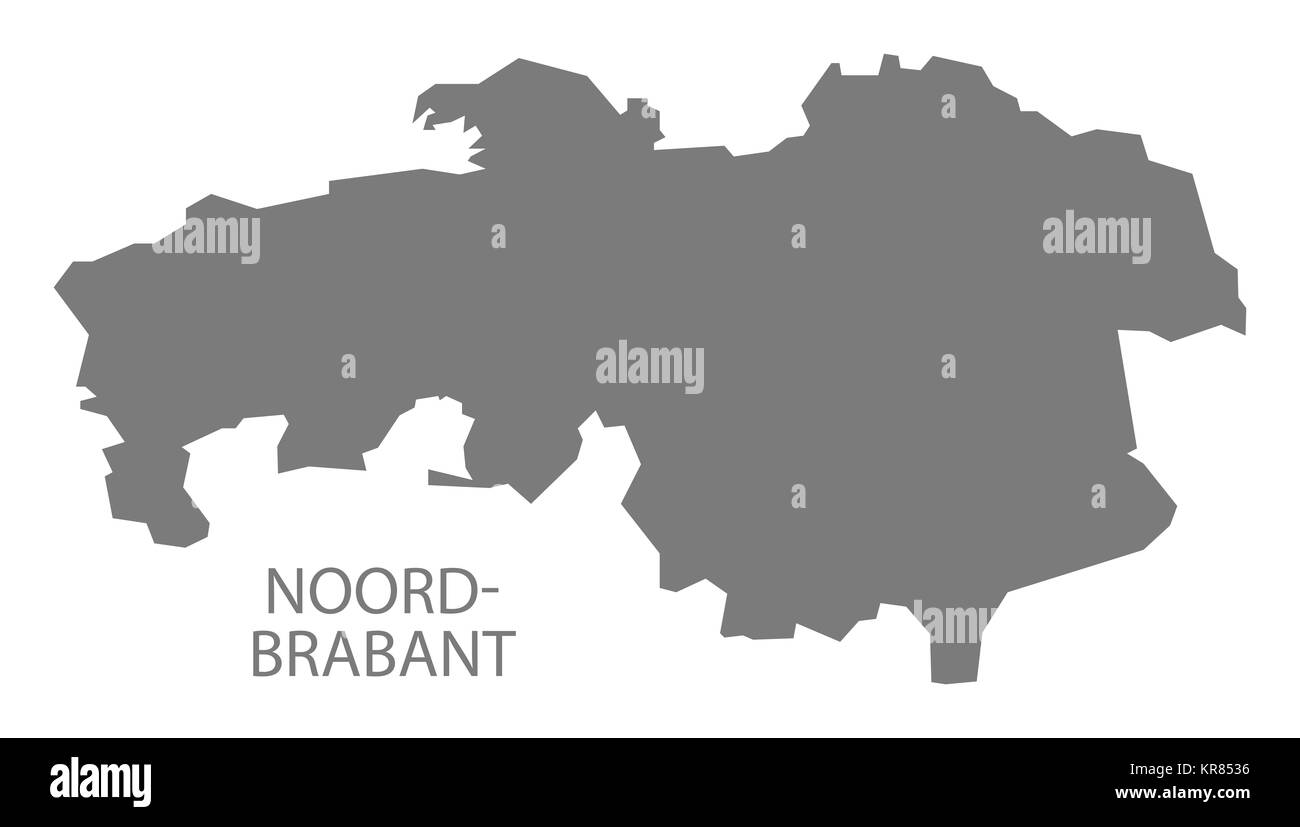 Noord-Brabant Netherlands Map grey Stock Photo - Alamy