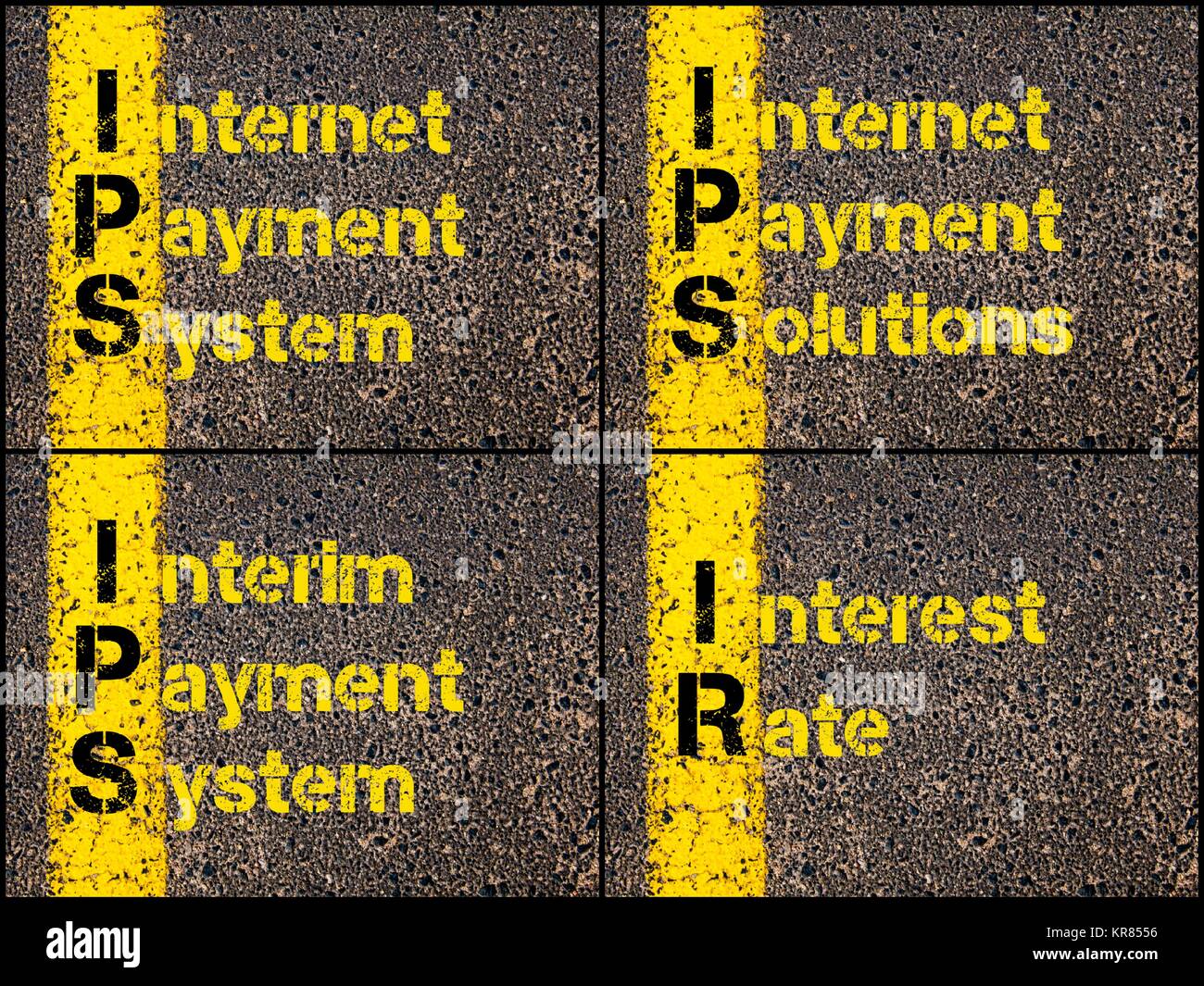 Photo collage of business acronyms Stock Photo - Alamy