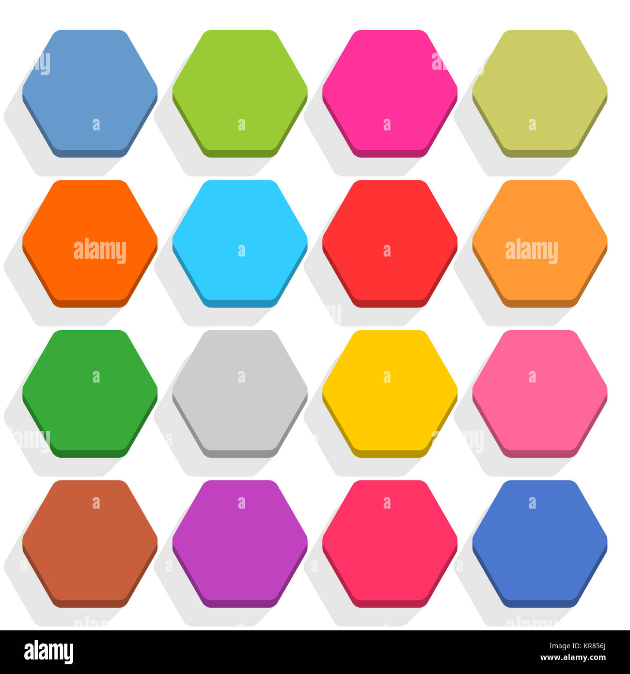 Flat blank web button hexagon icon set with shadow Stock Photo - Alamy Flat blank web button hexagon icon set with shadow Stock Photo - Alamy