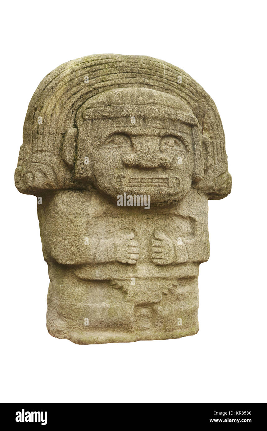 Stone statues of the idols of Mexican Mayans,the ancient Indians Stock ...