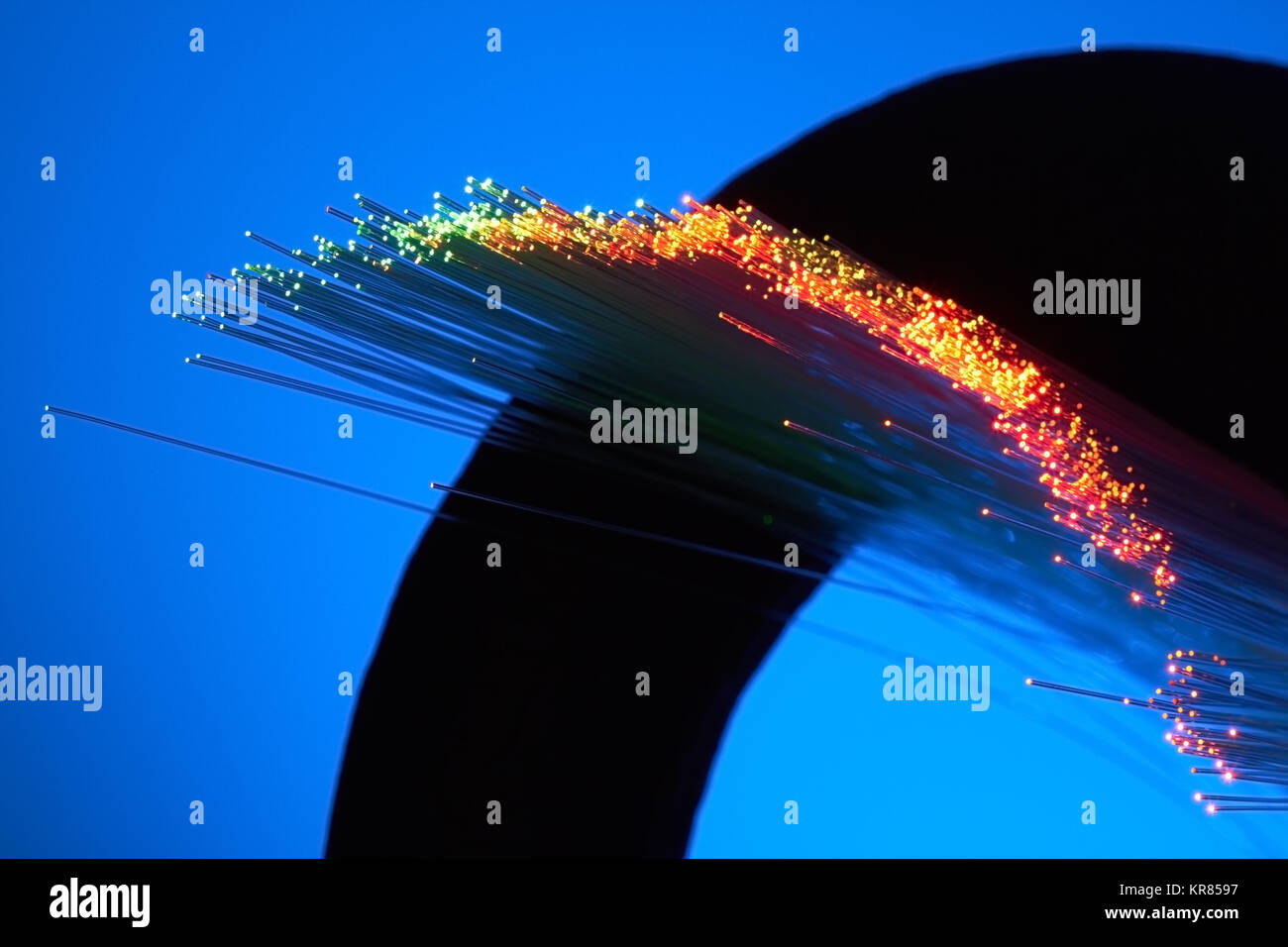 Optical fibres emitting light optical hi-res stock photography and ...