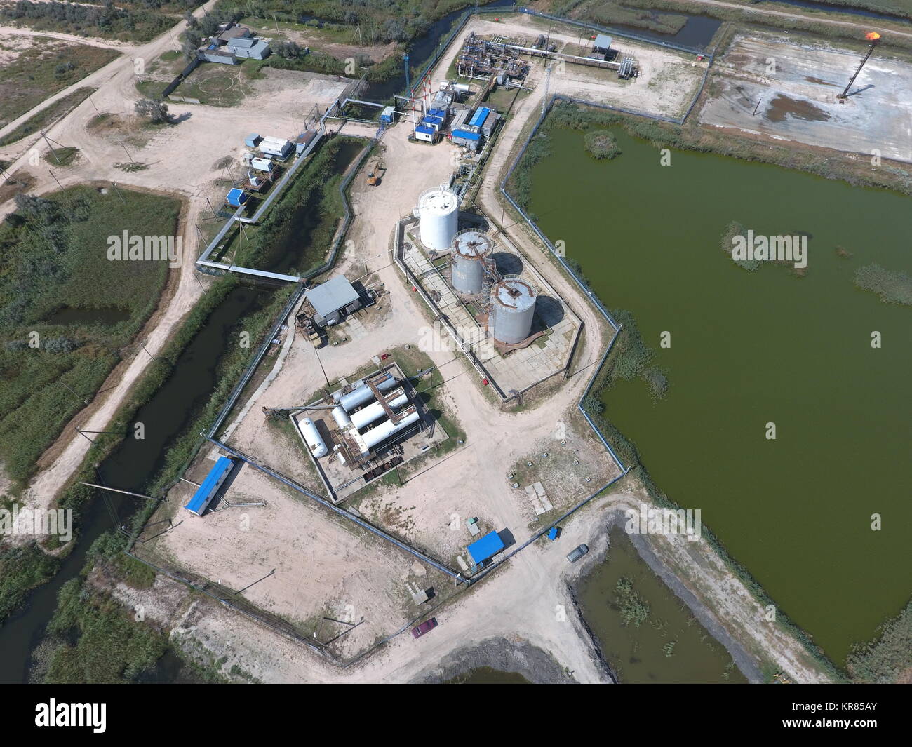 Equipment for the drying gas and condensate collection. Top view Stock Photo - Alamy