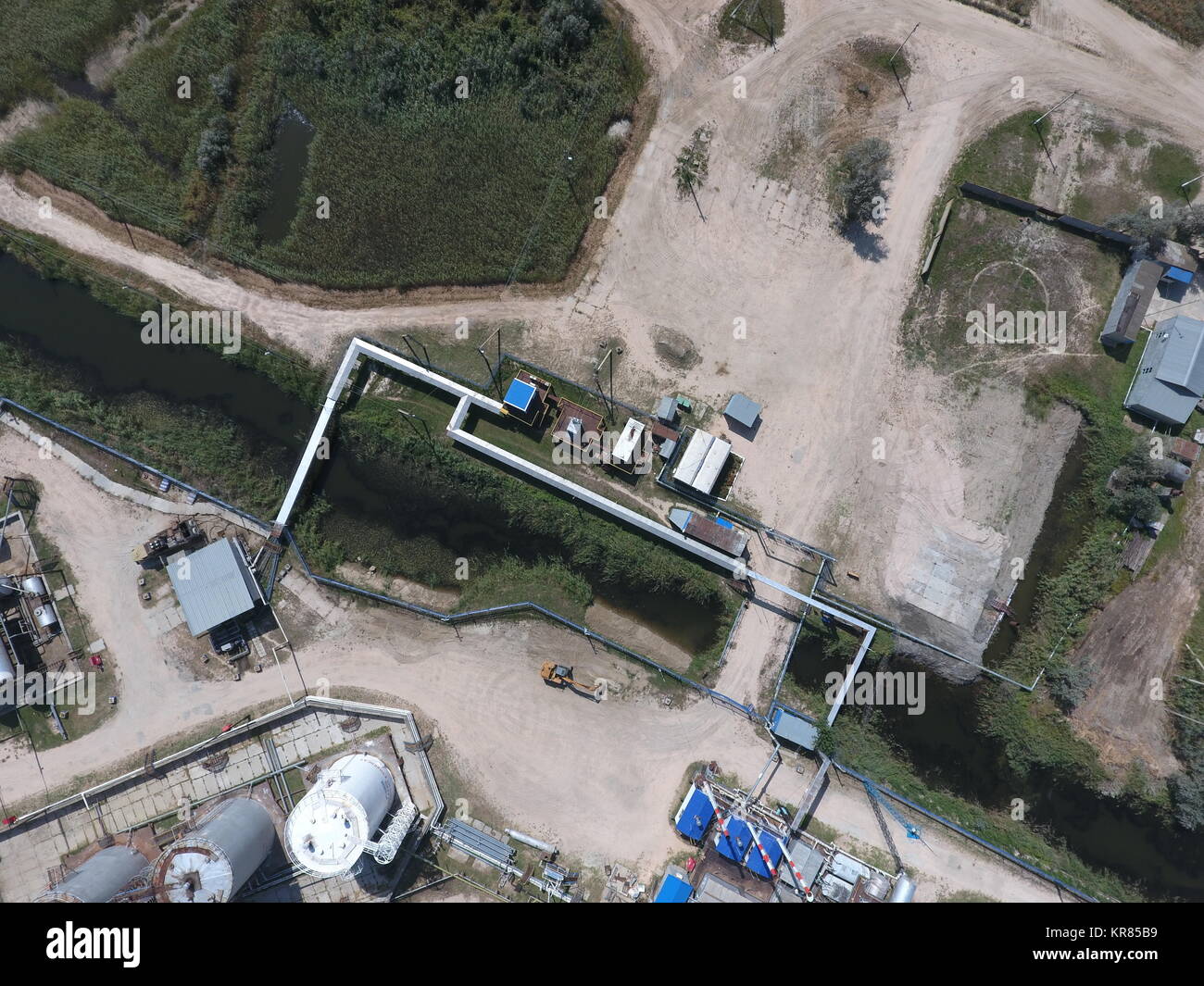 Equipment for the drying gas and condensate collection. Top view Stock ...