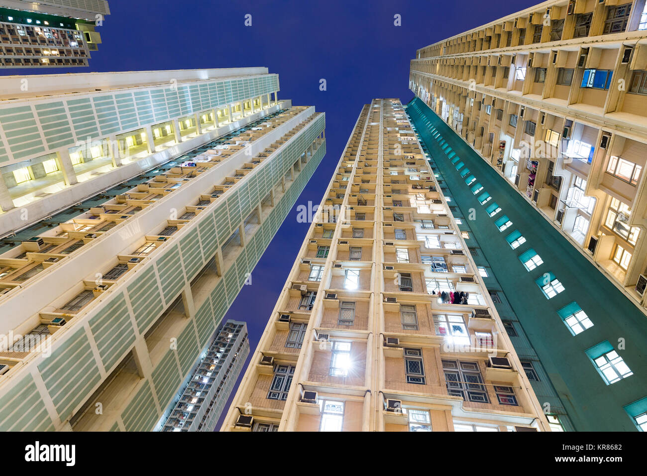 From low angle building of skyscraper Stock Photo - Alamy