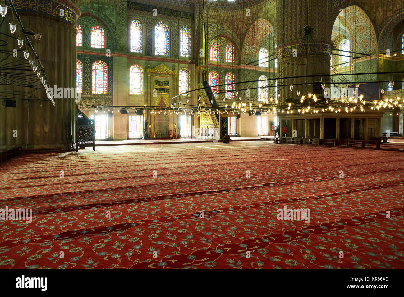 Interior view from the Blue Mosque Stock Photo - Alamy