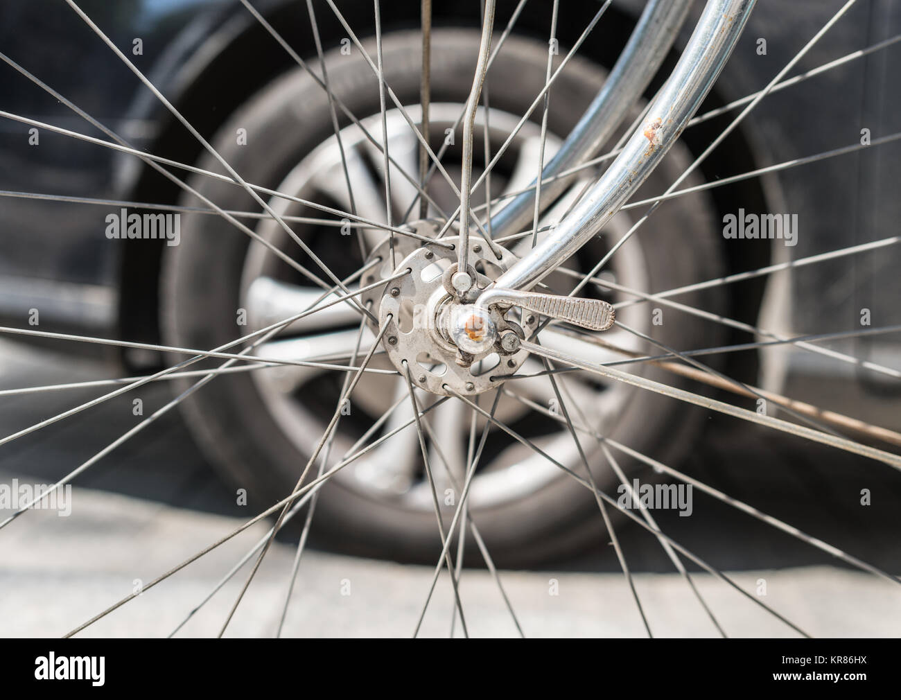 Car versus bicycle hi-res stock photography and images - Alamy
