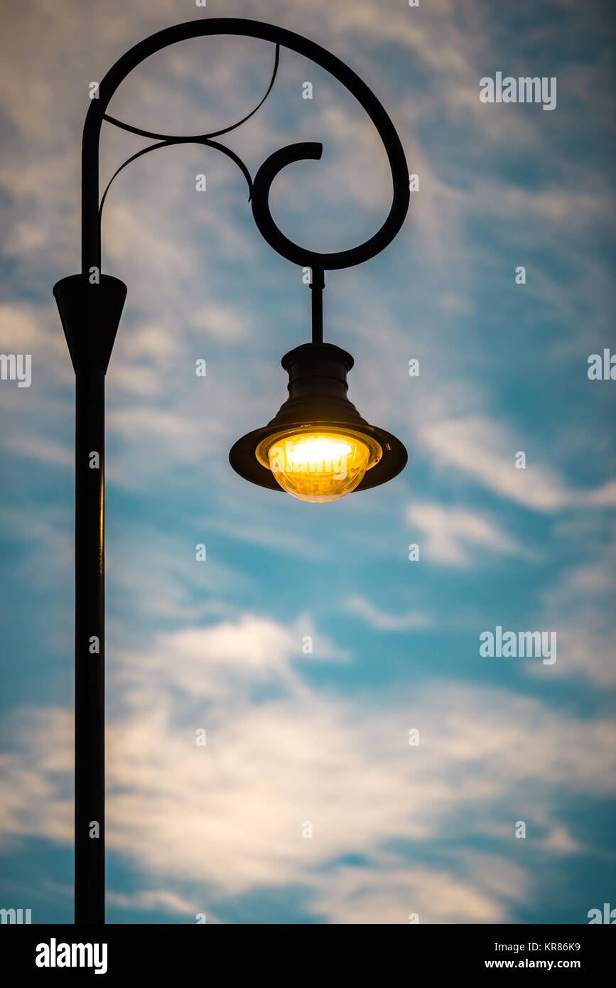 Street light at sunset in Budapest, Europe Stock Photo - Alamy