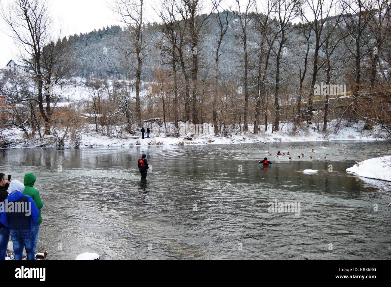 swimming towards the honorable cross Stock Photo - Alamy
