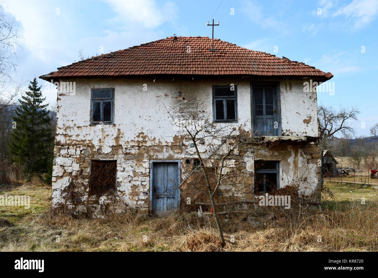 Old abandoned ruined house Stock Photo - Alamy