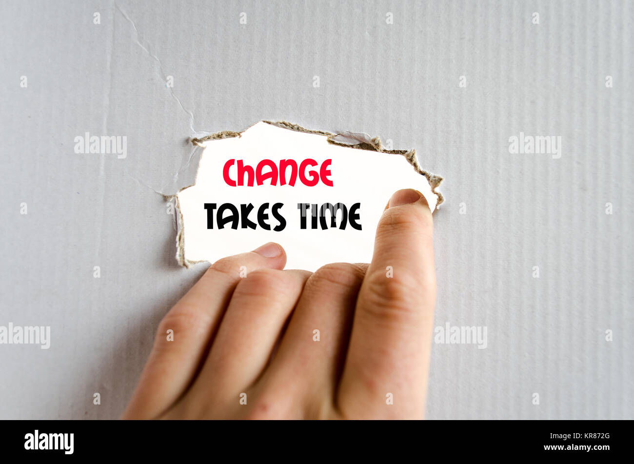 Change takes time text concept Stock Photo - Alamy
