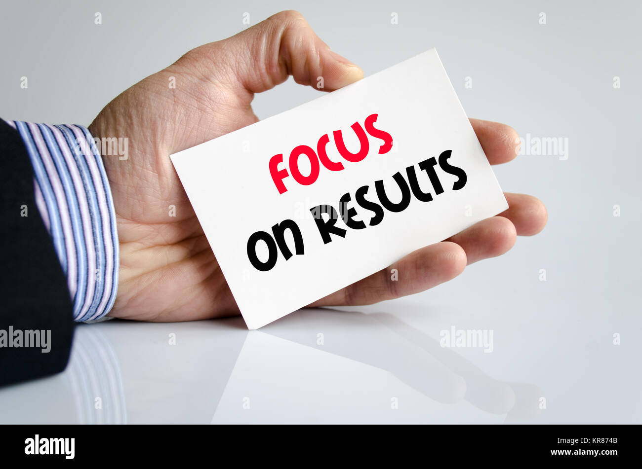 Focus on results text concept Stock Photo - Alamy