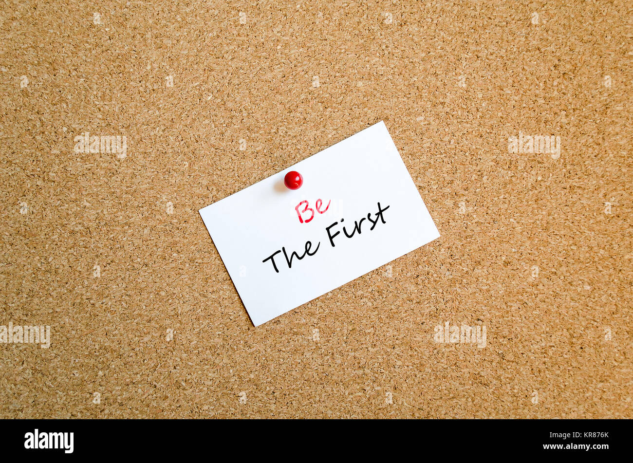 Be the first text concept Stock Photo - Alamy