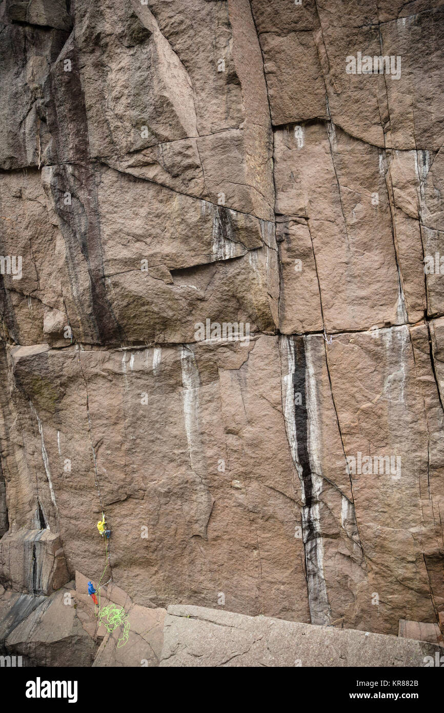 Trad Rock Climbing in a Norwegian Fjord Stock Photo - Alamy
