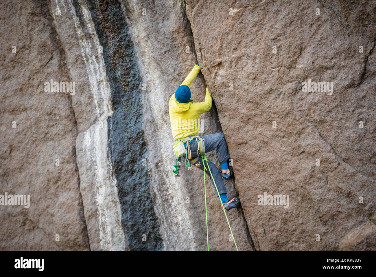 Trad Rock Climbing in a Norwegian Fjord Stock Photo - Alamy