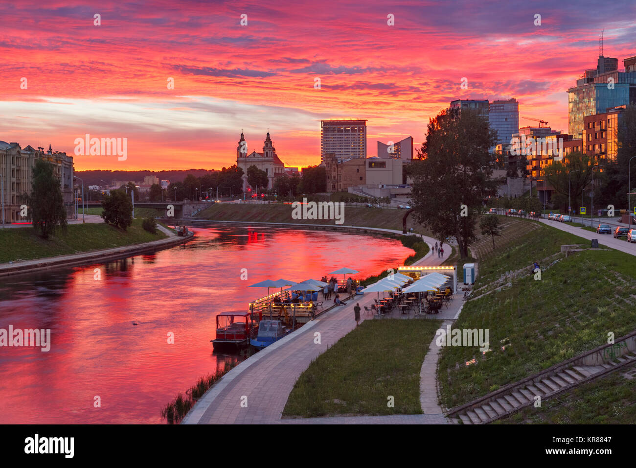 Vilnius at sunset, Lithuania, Baltic states Stock Photo - Alamy