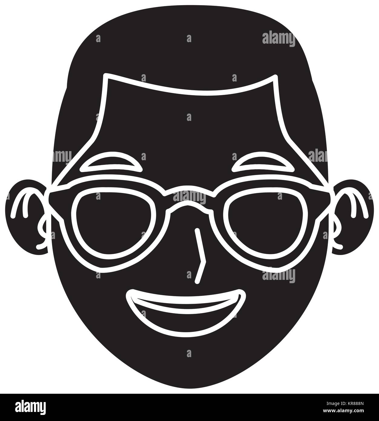 Man with sunglasses face icon vector illustration graphic design Stock ...