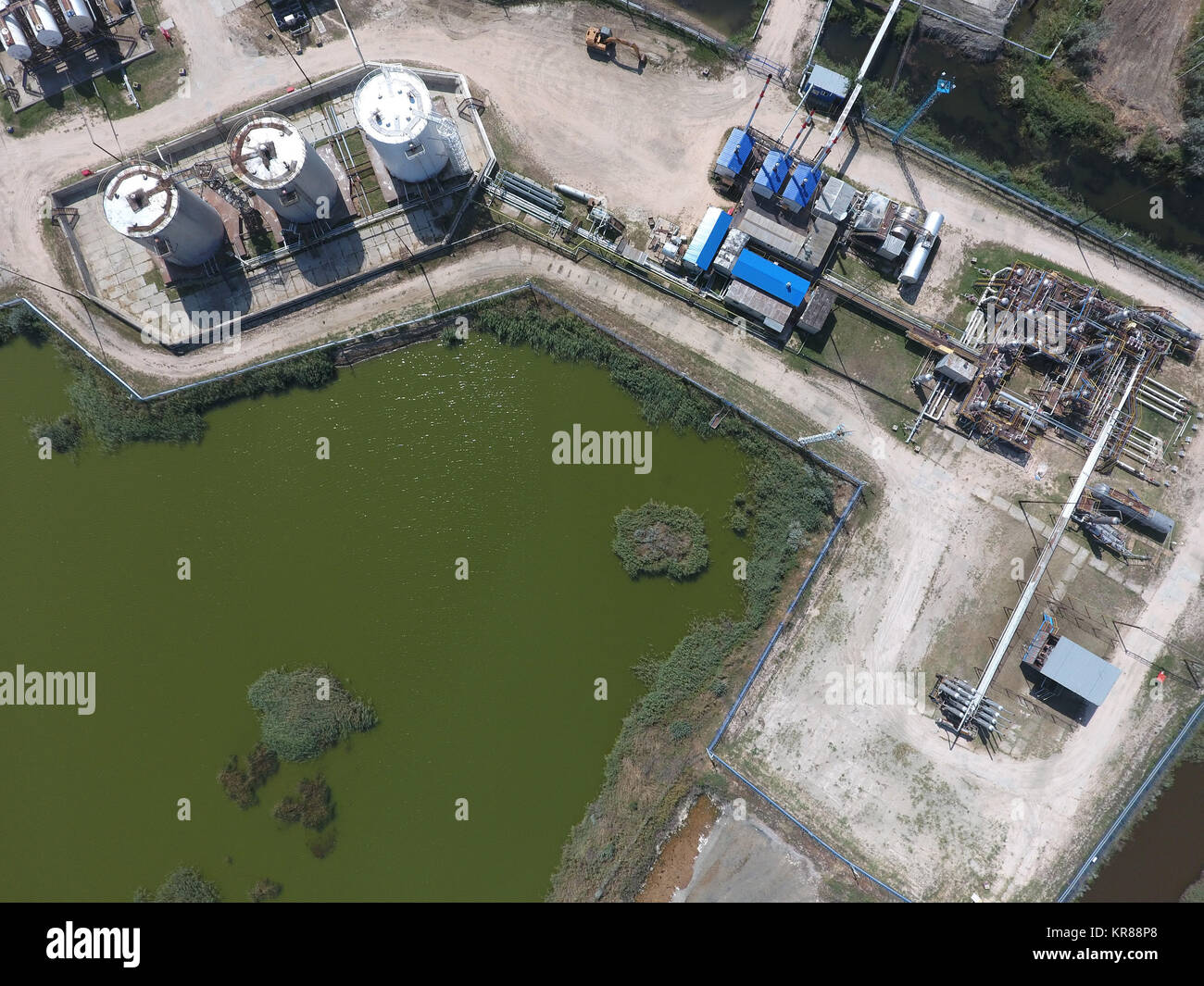 Equipment for the drying gas and condensate collection. Top view Stock ...