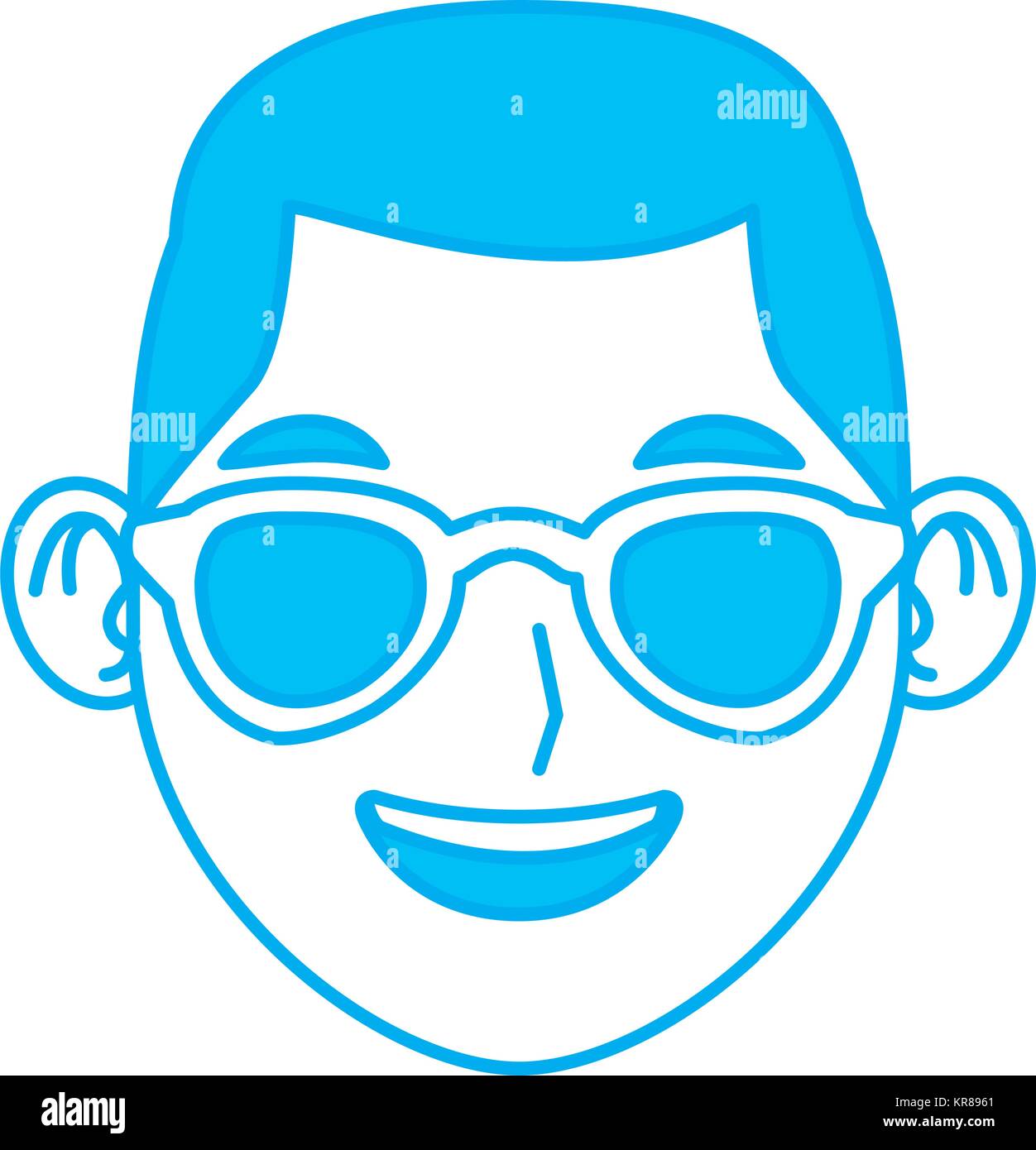 Man with sunglasses face icon vector illustration graphic design Stock ...